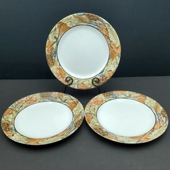 Corelle | Dining | Corelle Woodland Leaves Luncheon Salad Plates Brown ...